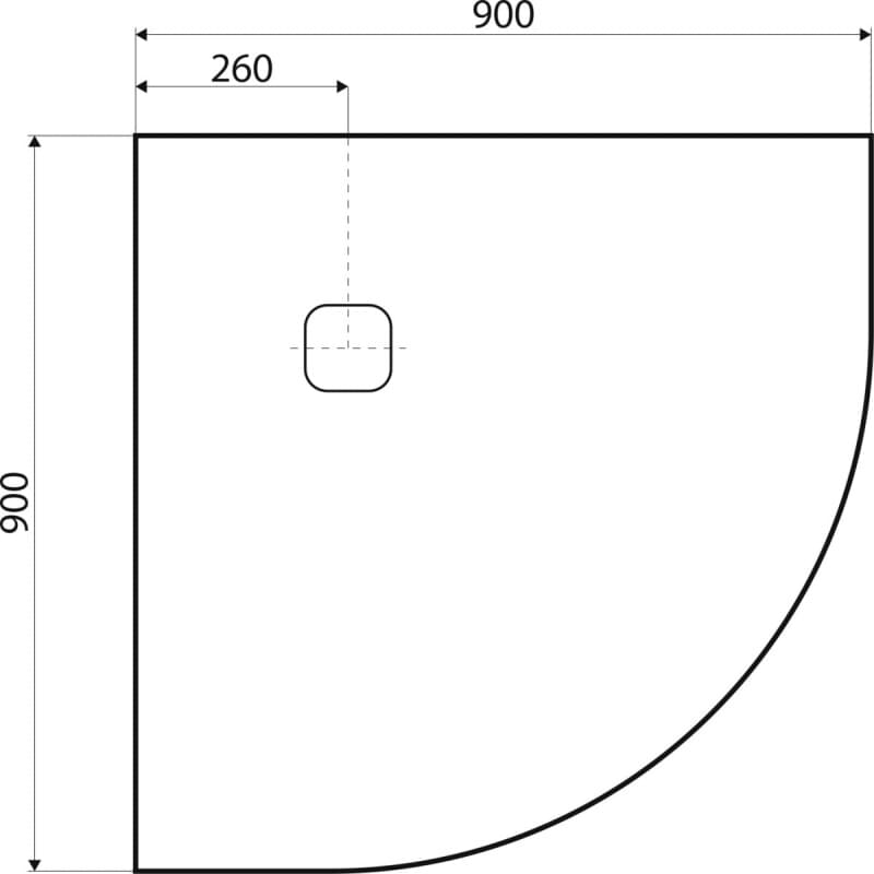 Поддон для душа Acquabella Base Slate 90x90 R negro PLATO_BASE_SLATE_90 ...